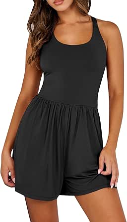Amazon.com: midelxp Workout Sleeveless Romper for Women One Piece ...