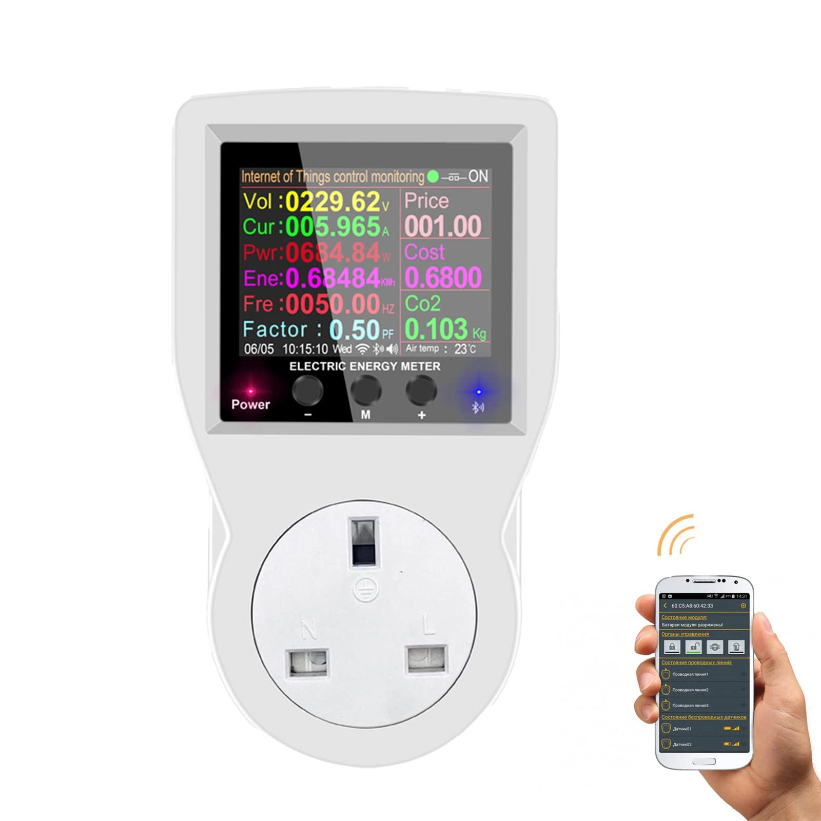 Smart Power Meter Electricity Usage Monitor, WiFi Control Digital Power ...