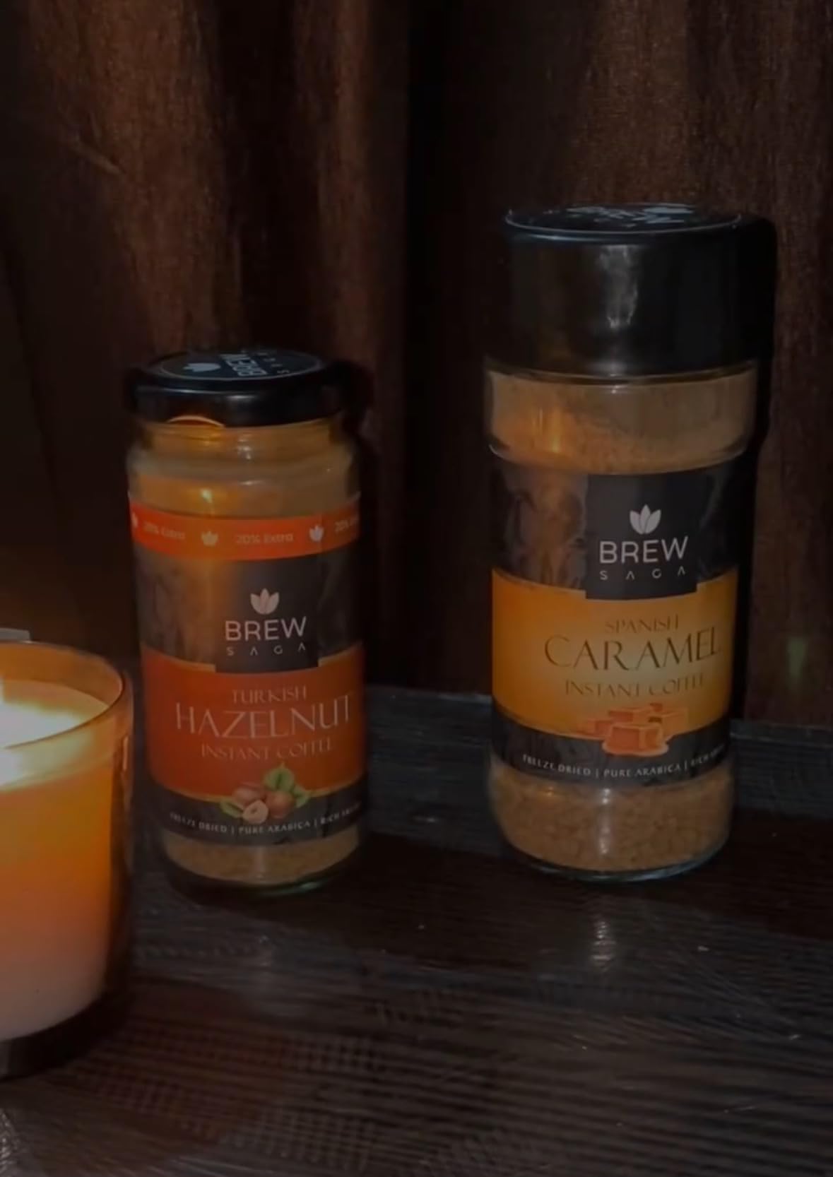 BREWSAGA Turkish Hazelnut Instant Coffee | 100% Arabica | Freeze-Dried ...