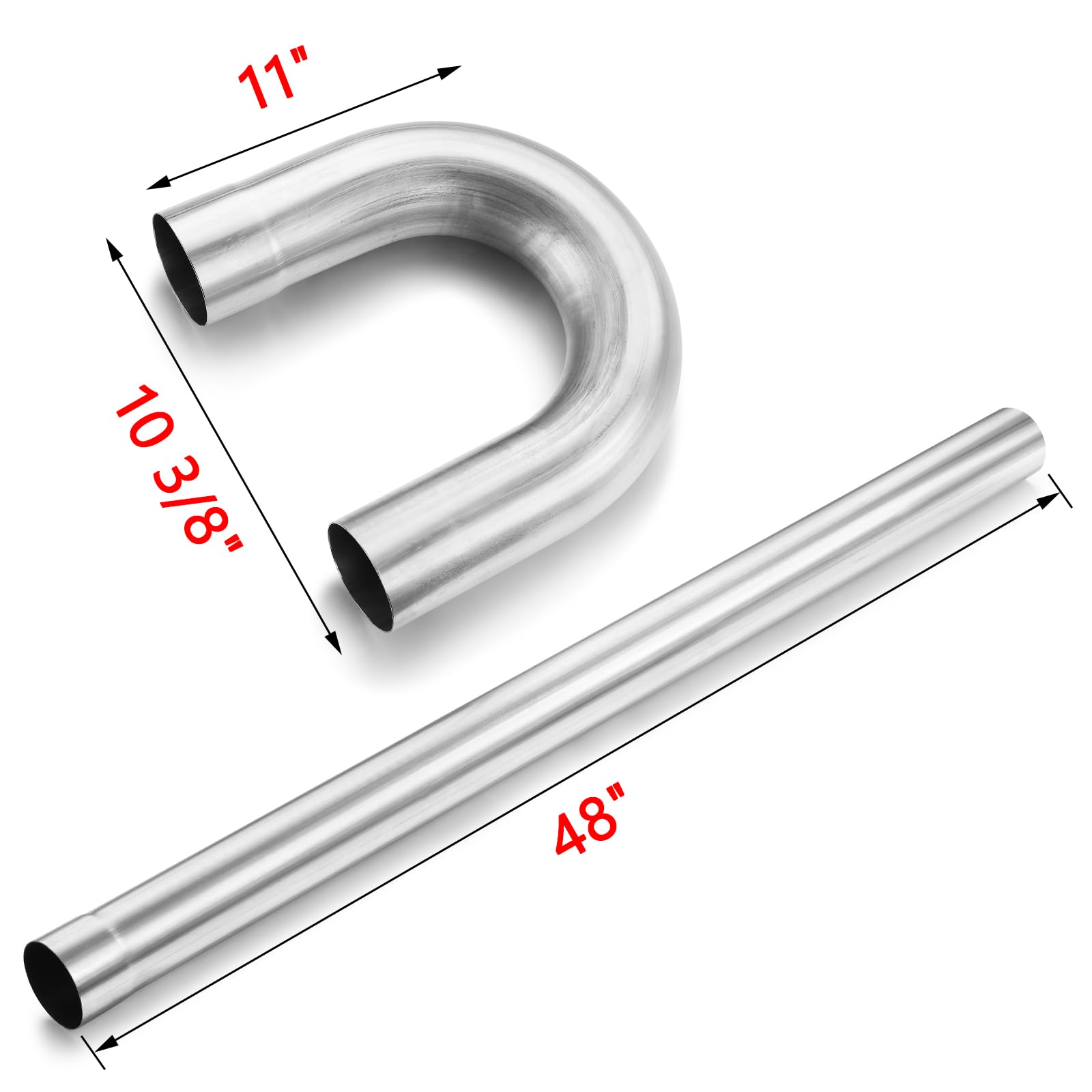 Snapklik.com : 2 Inch DIY Custom Exhaust Pipe Mild Steel Elbow Straight ...