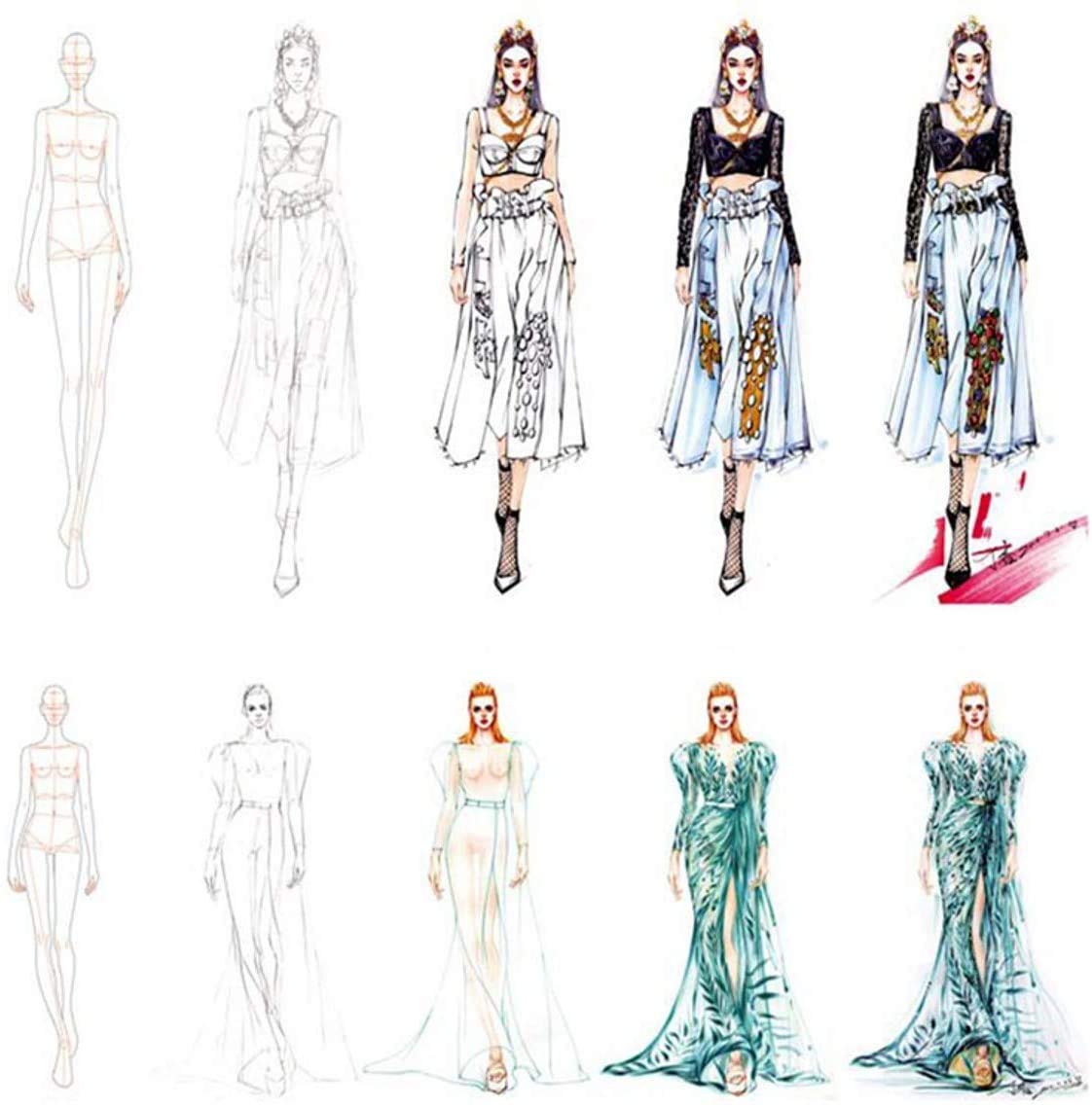 WellieSTR 7 Models Fashion Illustration Rulers, Fashion Drawing ...