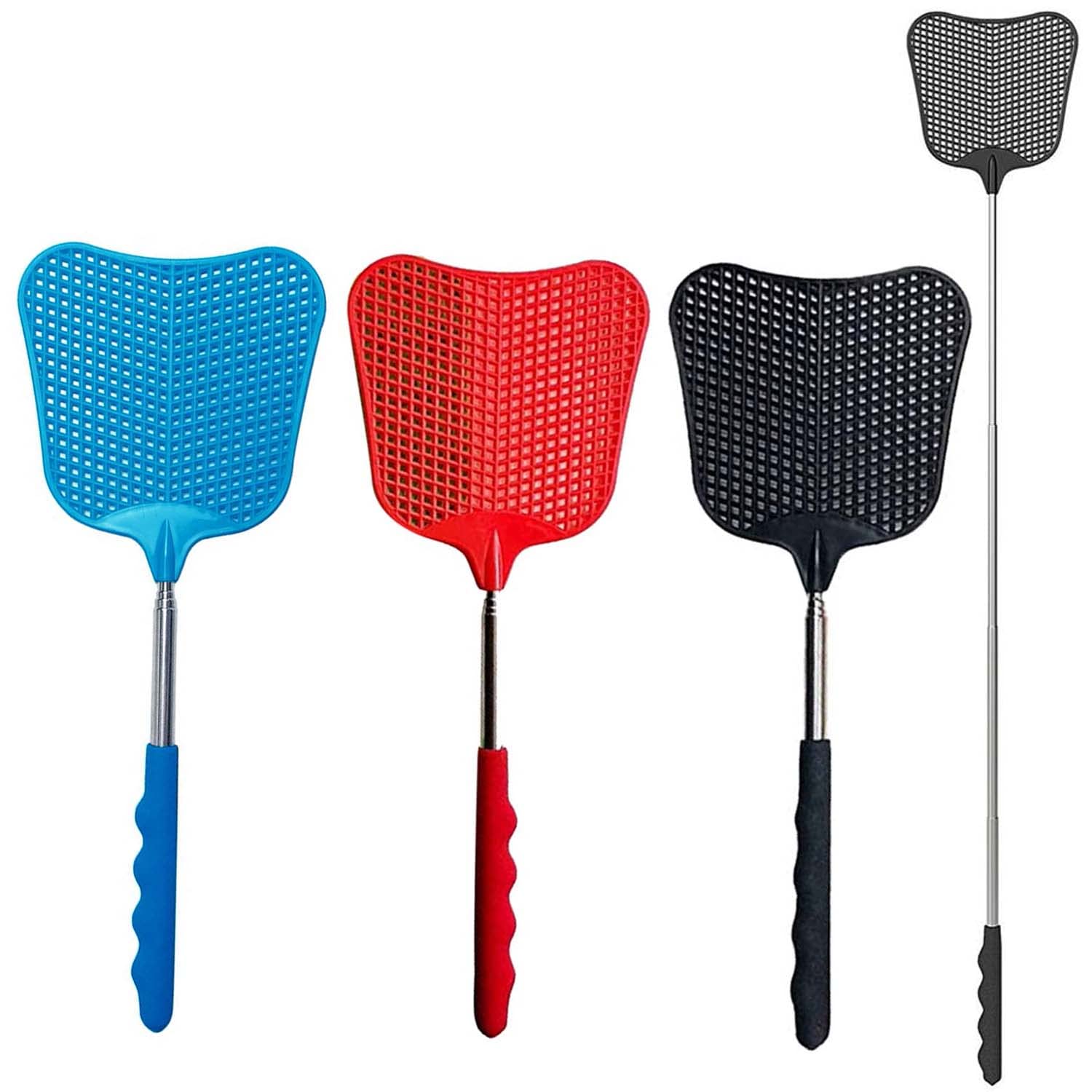 Paifeancodill Extendable Fly Swatter, 3 Pcs Long Handle Fly Swatter ...