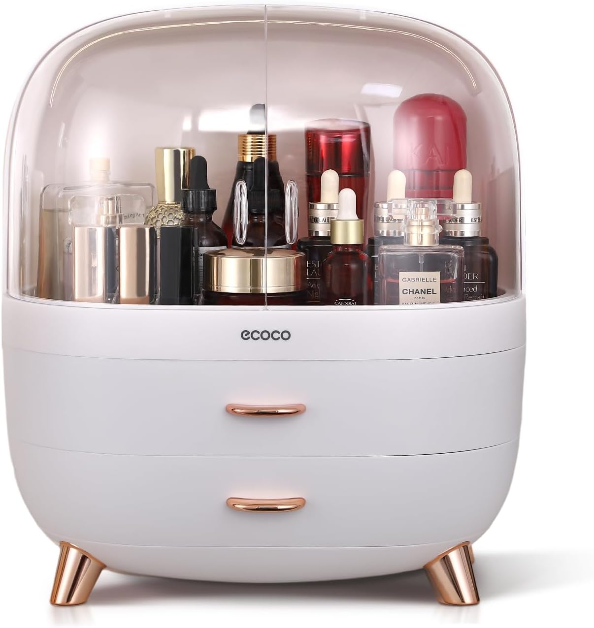 Amazon.com: loyalKBS Makeup Organizer, Elegant Minimalist, White ...