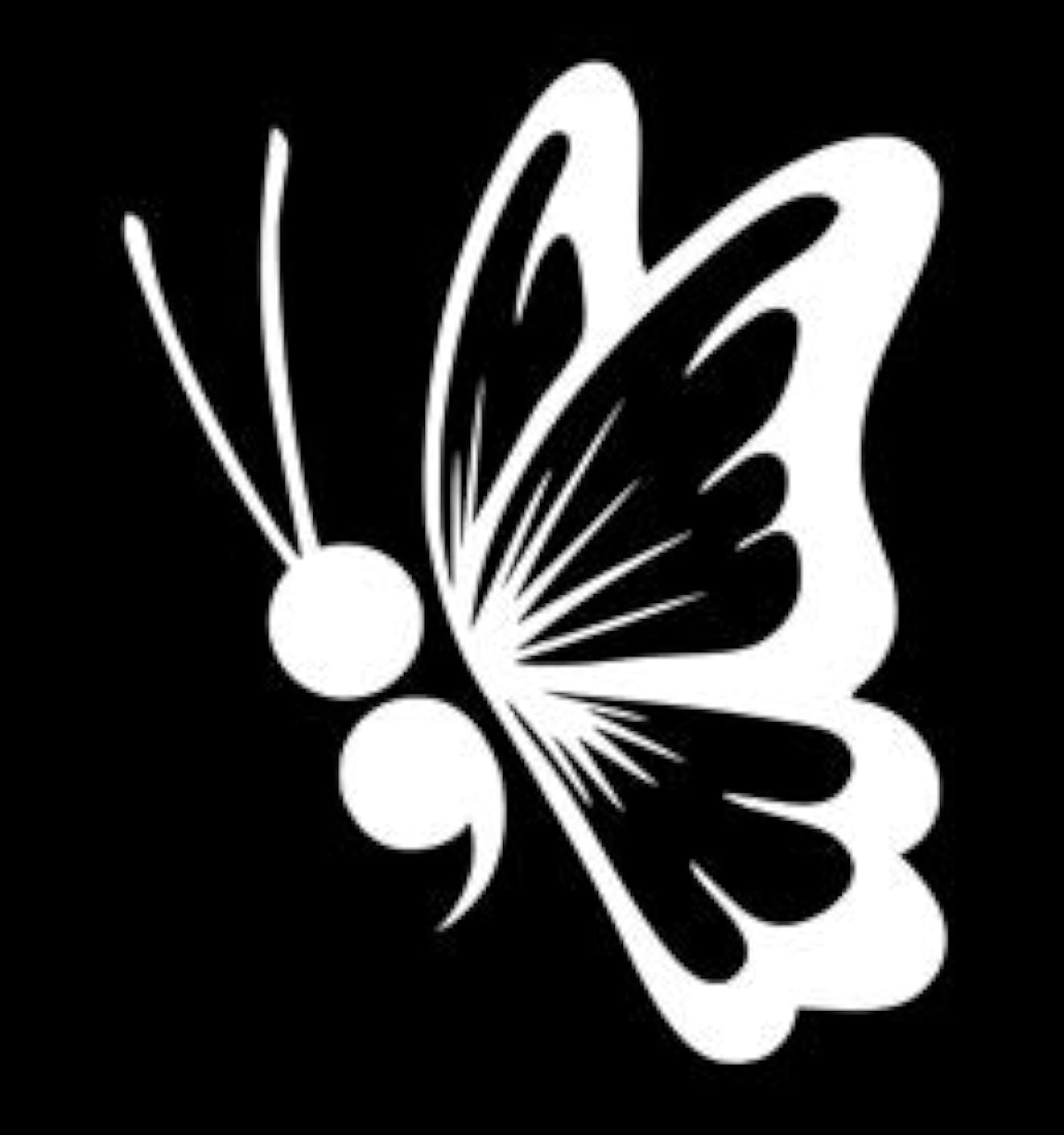 Amazon.com - Semicolon Butterfly Vinyl Decal | White | Made in USA by ...