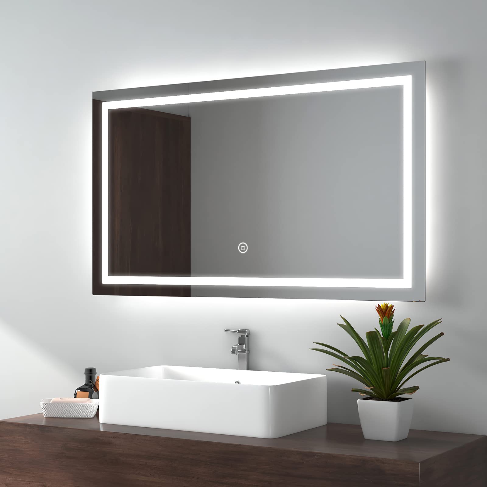 Buy EMKE Bathroom Mirror with LED Lights 1000x600mm, LED Vanity Mirror ...