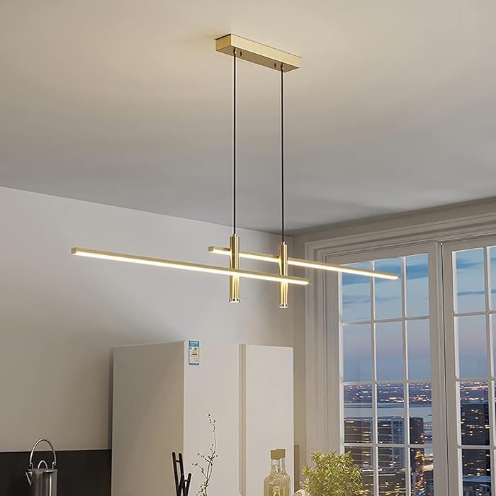 Buy Modern Dimmable LED Pendant Lighting For Kitchen Island,Linear LED ...