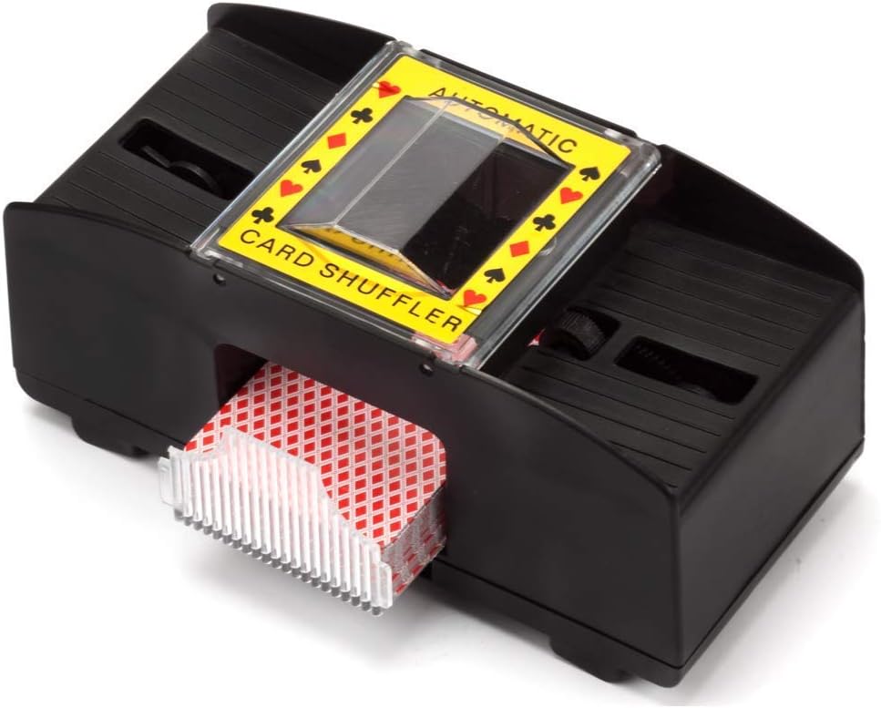 RIANZ Automatic 2-Deck Poker Playing Card Shuffler Machine - 2 Deck Playing Cards Free, Pack of ...