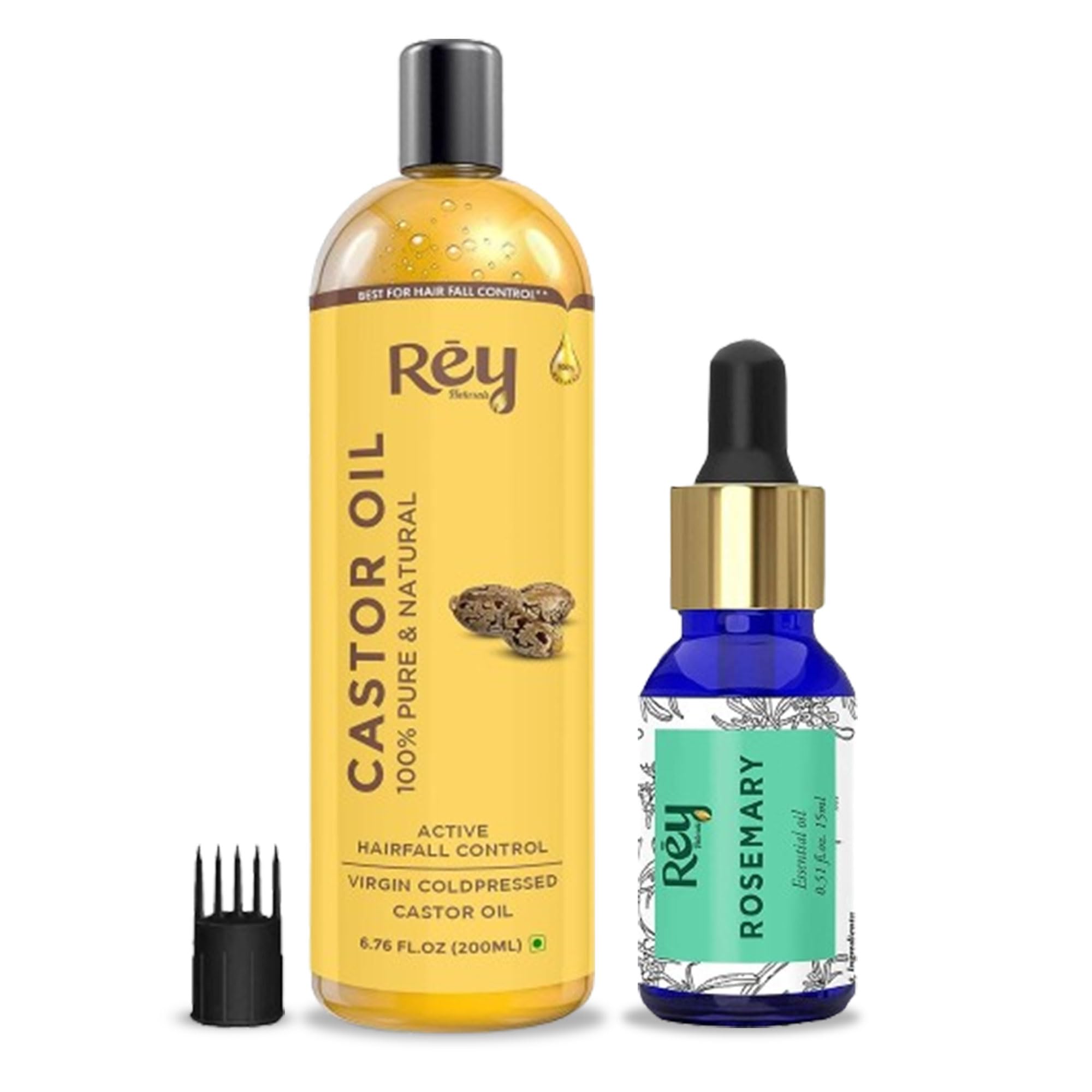 Buy Rey Naturals Rosemary Essential Oil & Cold Pressed Castor Oil ...