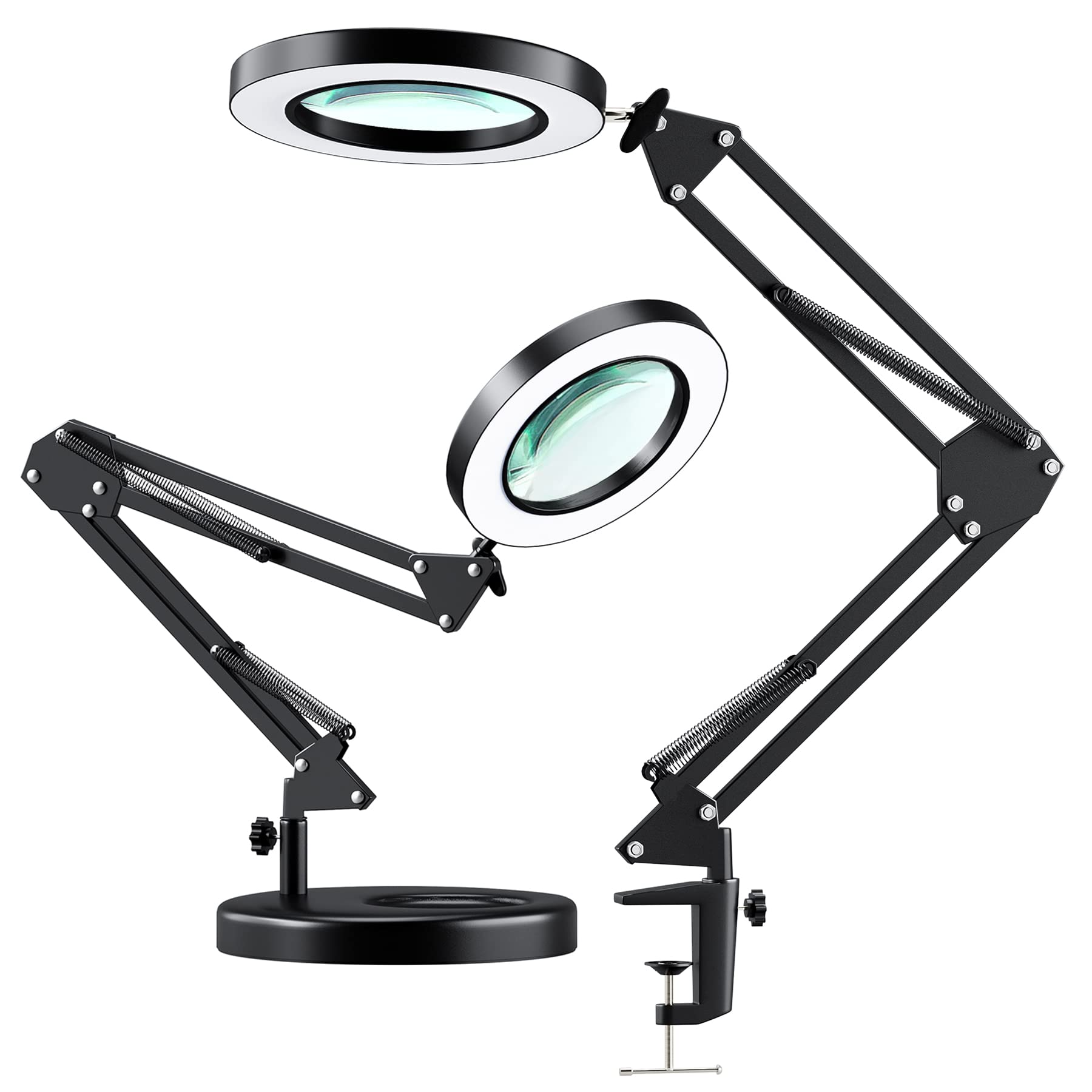 5X LED Magnifying Lamp, HITTI 1,800 Lumens Stepless Dimmable, 3 Color ...