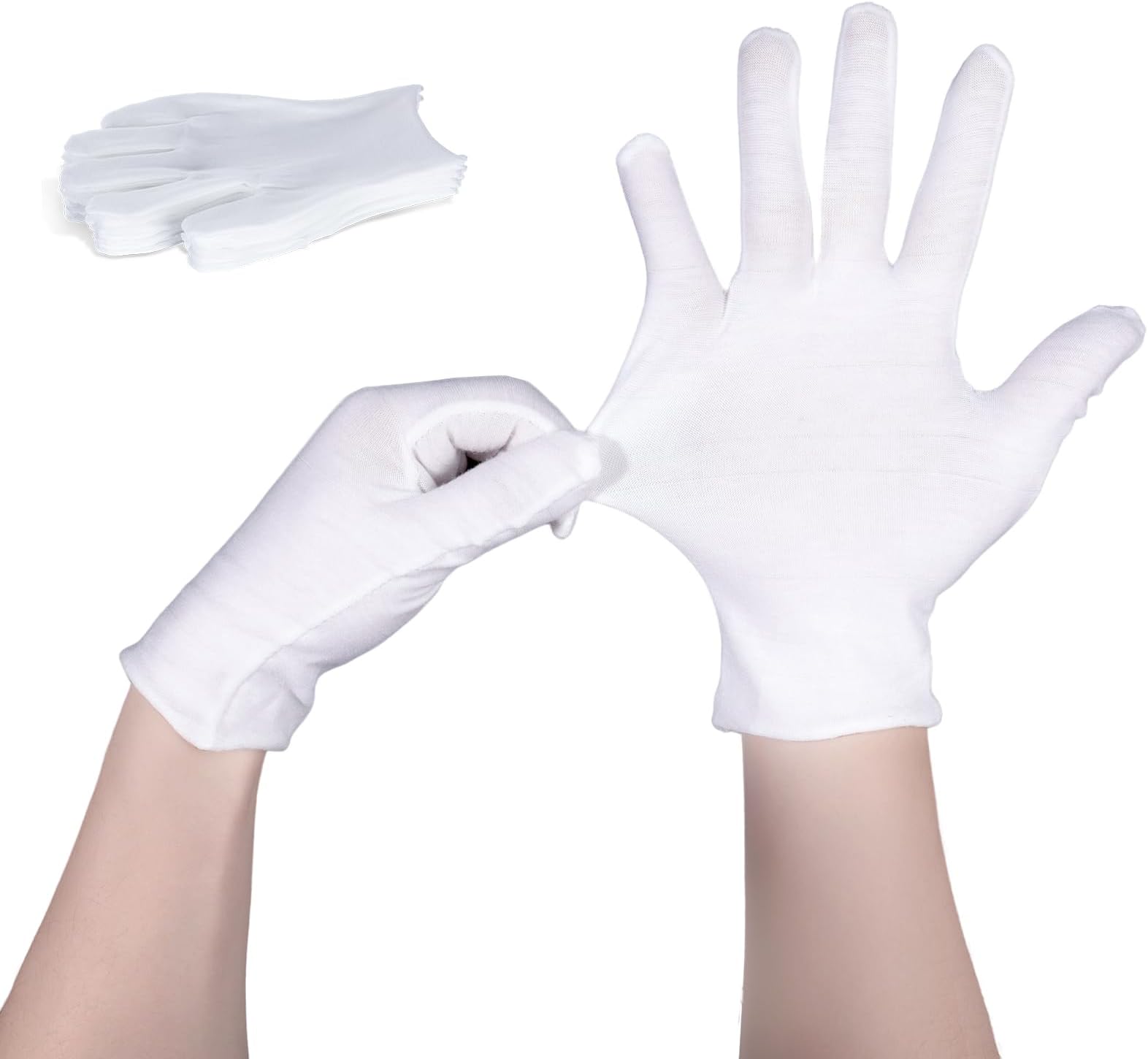 Amazon.com : 3 Pairs White Cotton Gloves for Dry Hands Sleeping ...