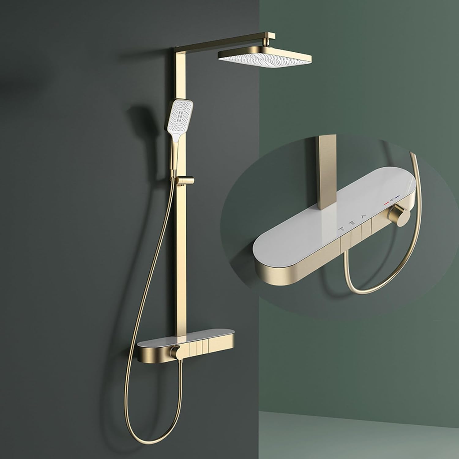 PINCHU Thermostatic Shower System with Digital Display Shower Faucet ...