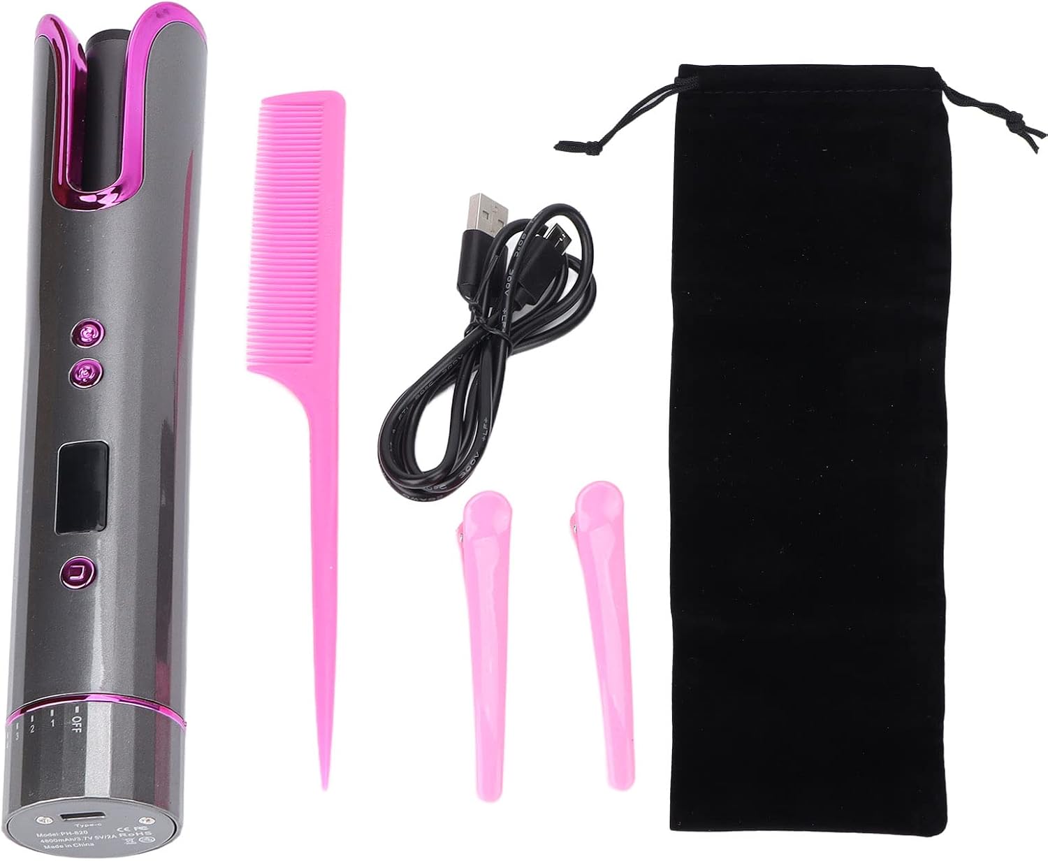 Cordless Automatic Curler, Automatic Curling Iron, Adjustable ...