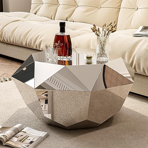 Amazon.com: IKIFLY Modern Gold Stainless Coffee Table, Small Cloud ...