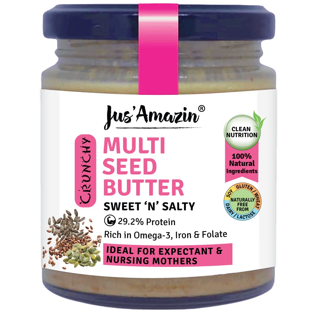 Jus' Amazin Crunchy Seed Butter (200g) - Mixed Seeds | Watermelon Seeds ...
