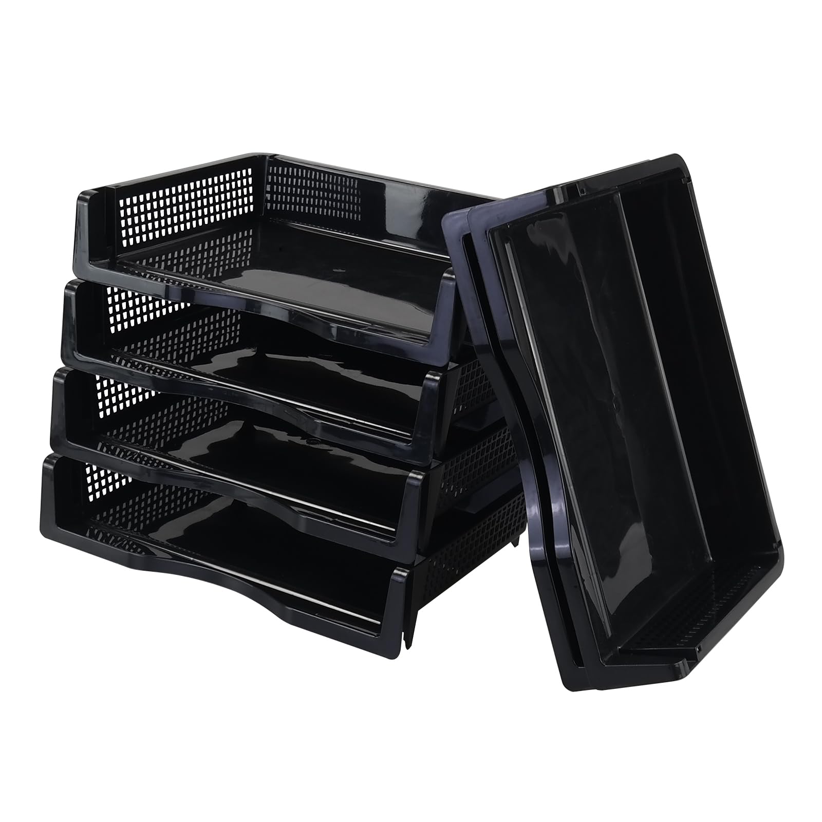 Amazon.com: Saedy 6 Pack Paper Organizer Tray Stackable, Desktop A4 ...