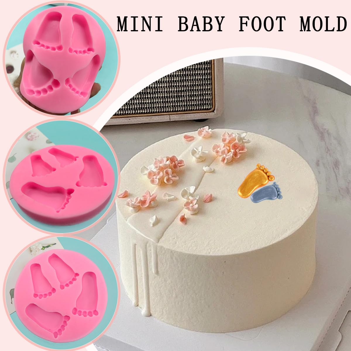 Baby Feet Icing Decorations