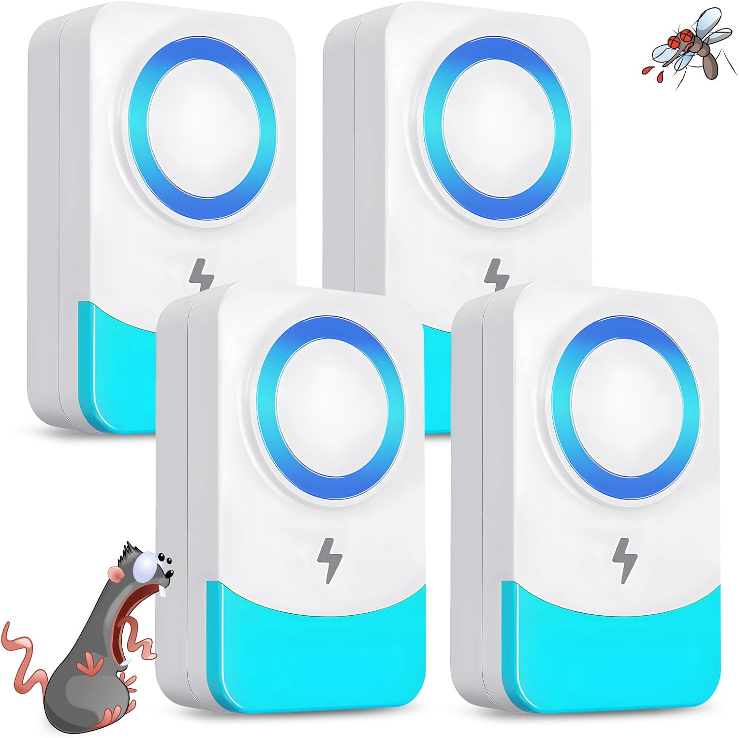 DOBWGXZ Upgrade Ultrasonic Pest Repeller, 4 Pack Powerful Mouse ...