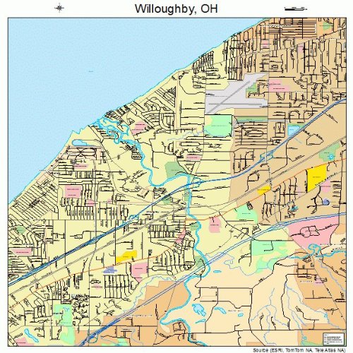 Amazon.com: Large Street & Road Map of Willoughby, Ohio OH - Printed ...