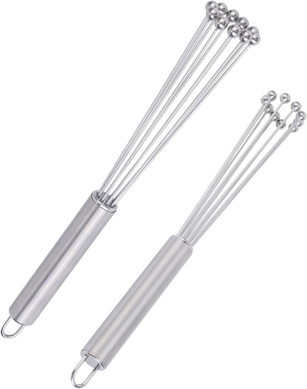 Amazon.com: 2pcs Ball Whisks, 12 Inch and 10 Inch Egg Whisks Stainless ...