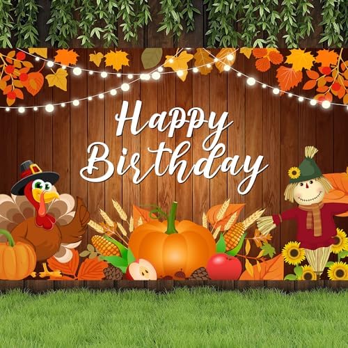Amazon.com : 4x6FT Fall Thanksgiving Happy Birthday Backdrop Banner ...