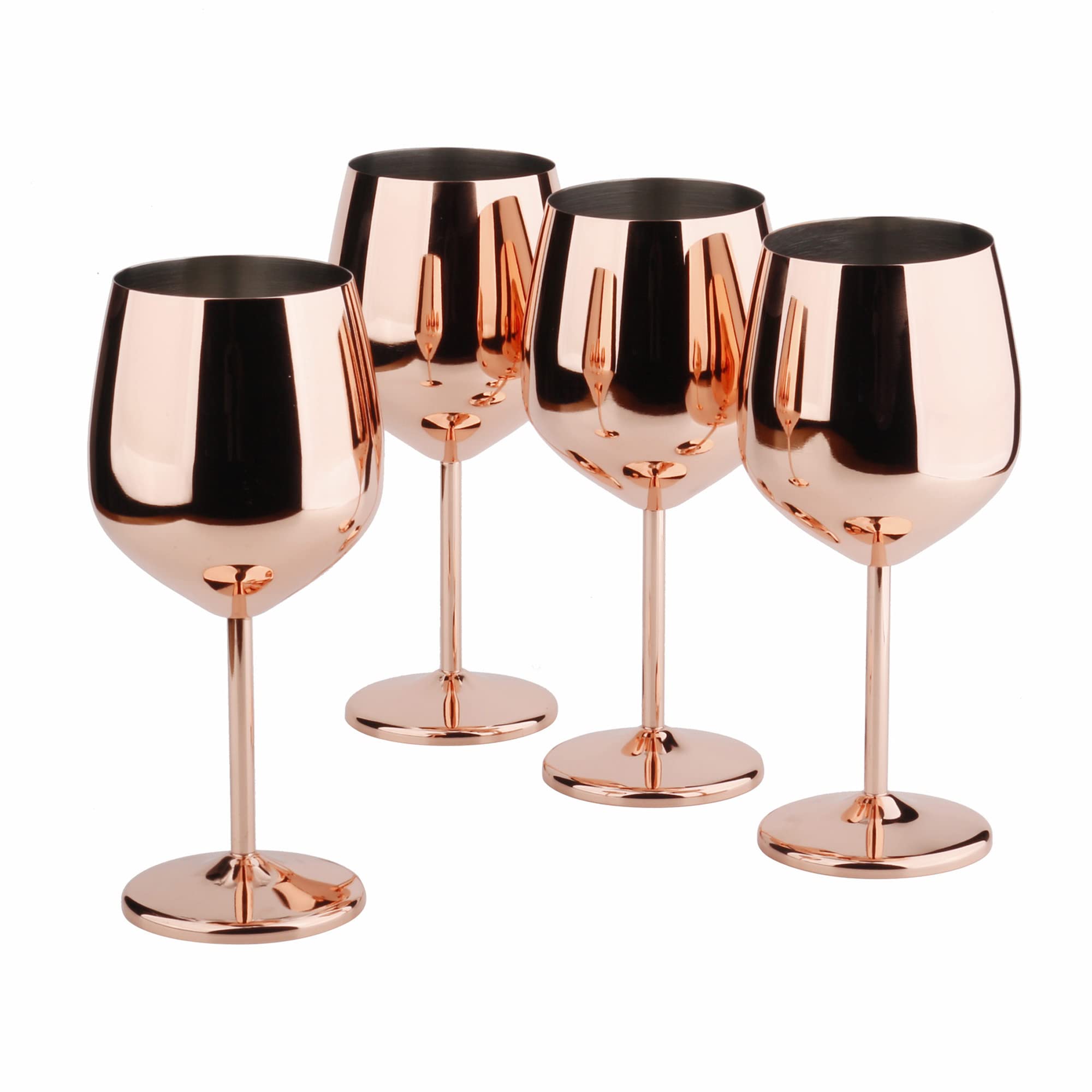 Amazon.com: Arora Stainless Steel Wine Glass 18oz - Set of 4 Copper - 3 ...