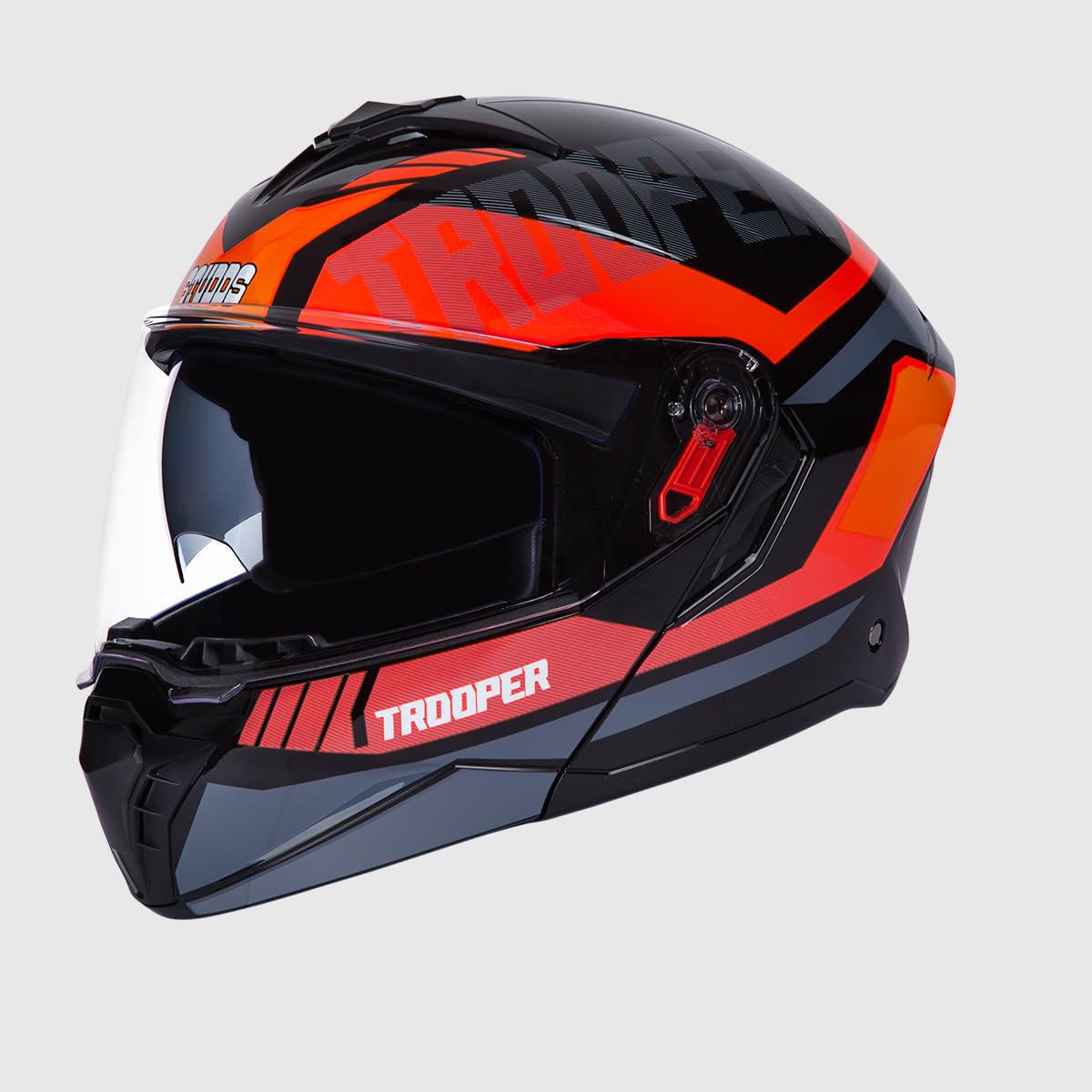 STUDDS Trooper DV D1 ISI and DOT Certified Gloss Finish Flip-up Full ...