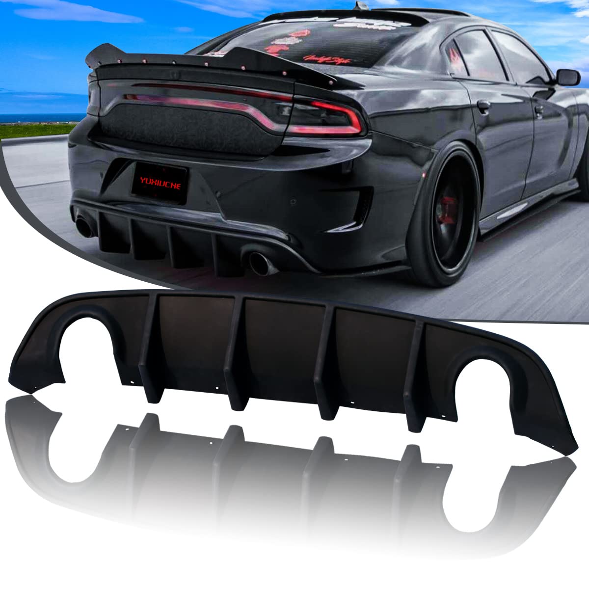 Buy Rear Diffuser Compatible with Dodge Charger SRT 2015-2022, Rear ...
