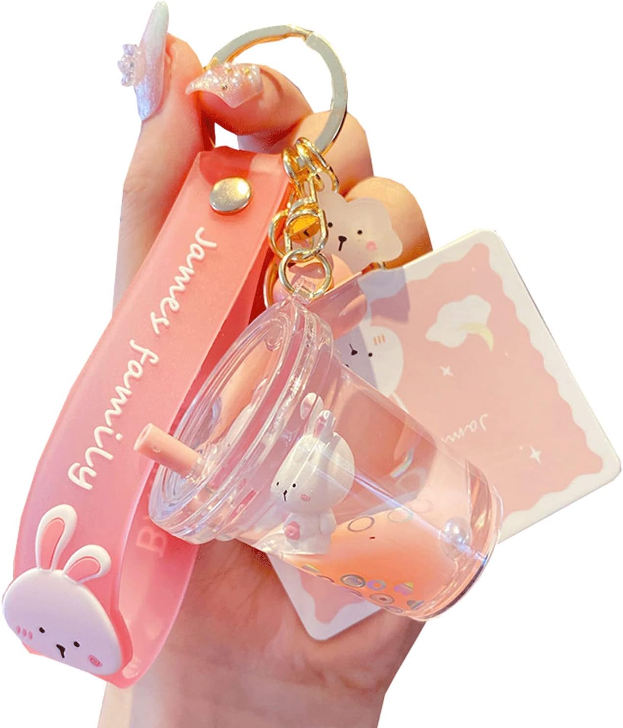 Amazon.com: Kytrun Moving Liquid Key Chain Cute Marine Life Quicksand ...