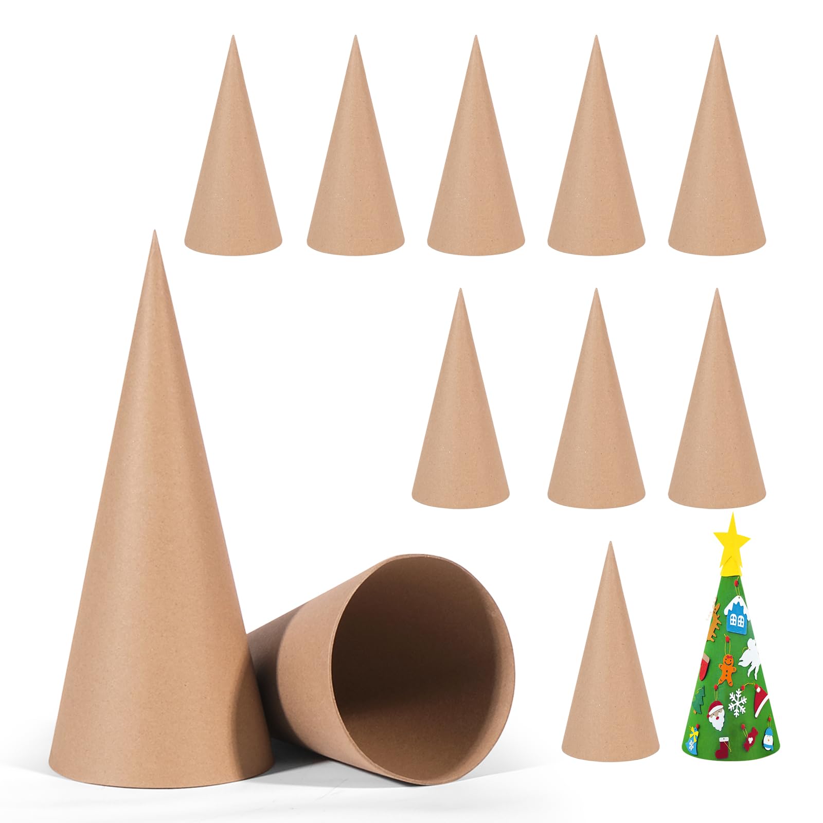 Amazon.com: MicoSim 12 PCS Paper Mache Cones Open Bottom,Cardboard ...