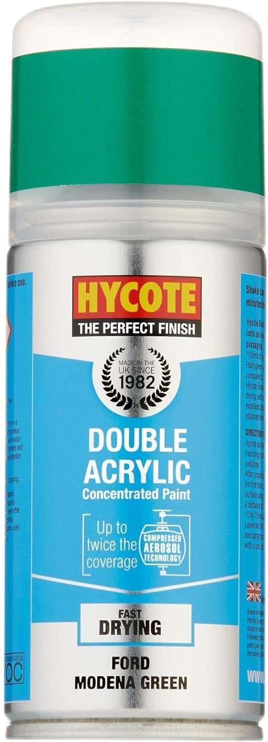 Hycote Double Acrylic Aerosol Car Spray Paint, Ford - Modena Green, 150 ...