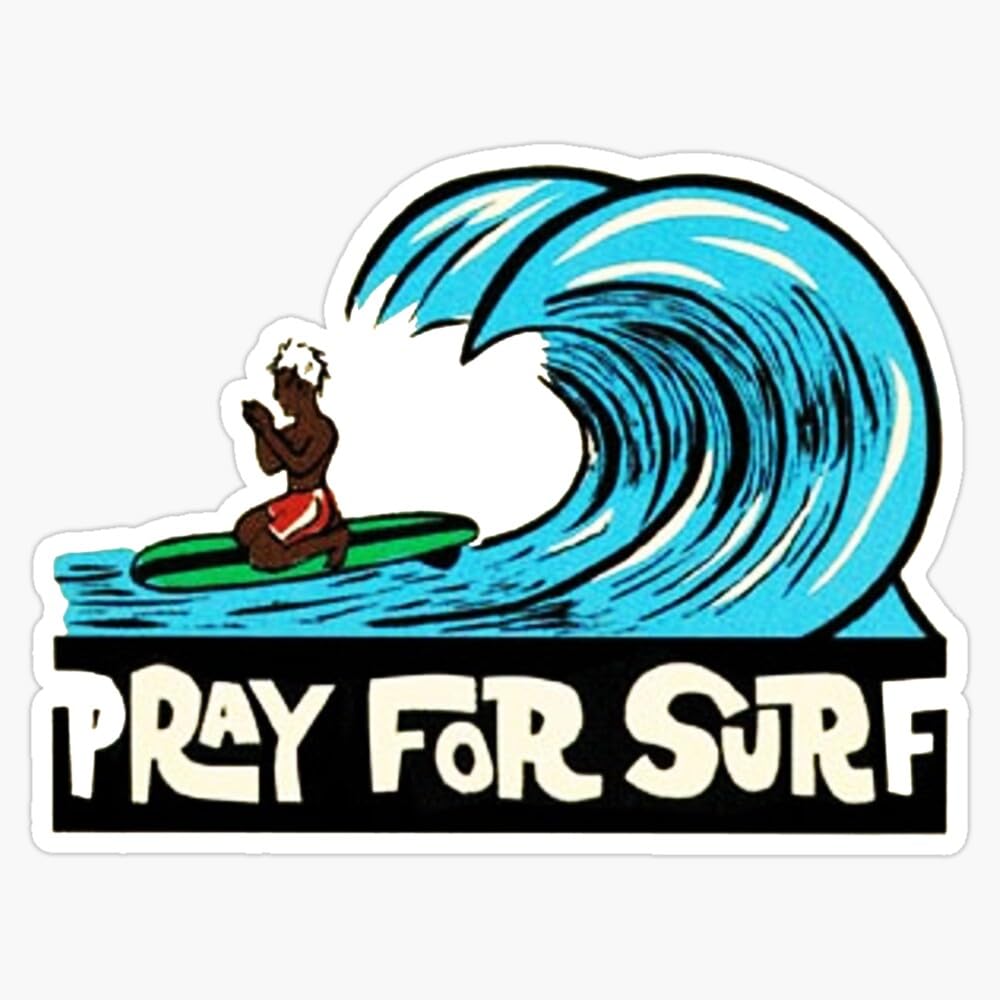 Vintage Surfing Stickers Vintage 1950's Style Hawaii Waikiki Beach
