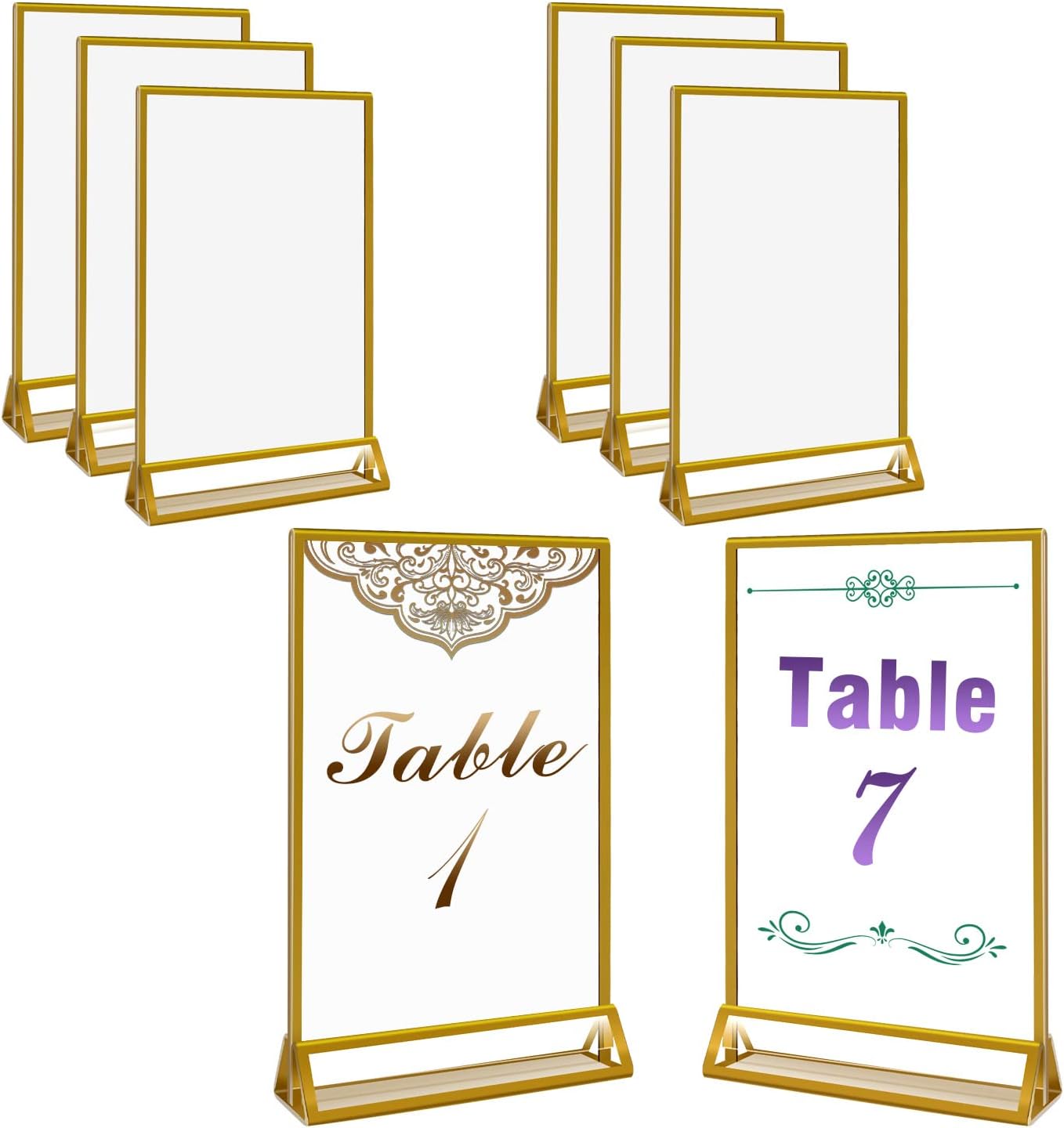 Amazon.com: Acrylic Gold Frames Sign Holder, 5x7 Inches Double Sided ...