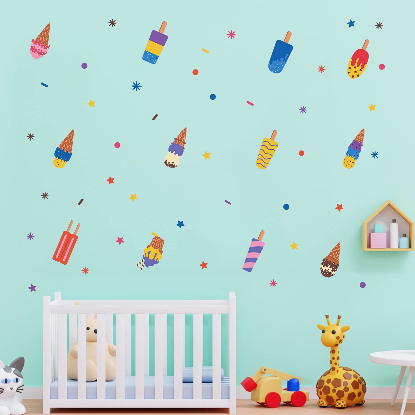 Snapklik.com : Colorful Ice Cream Wall Decal Sweets Stickers Ice Cream ...