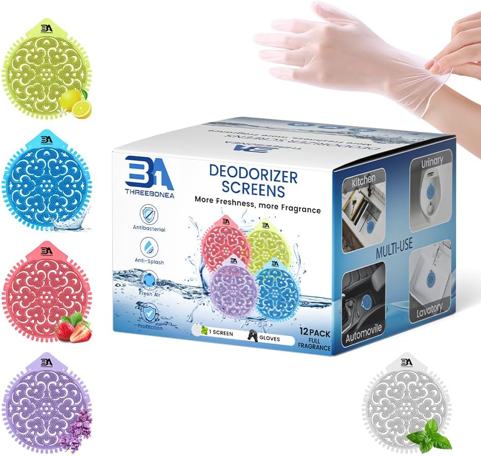 Amazon.com: URINAL SCREEN DEODORIZER. THREEBONEA "Revolutionary ...