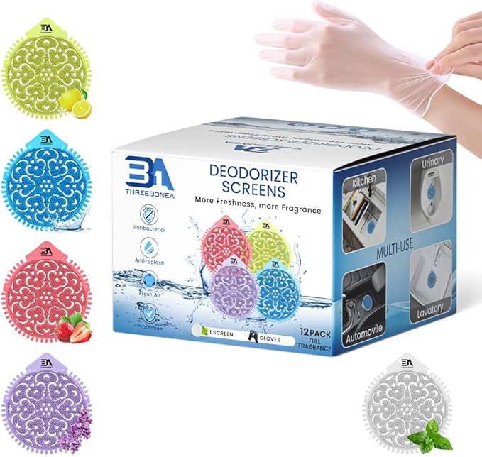 Amazon.com: URINAL SCREEN DEODORIZER. THREEBONEA "Revolutionary ...