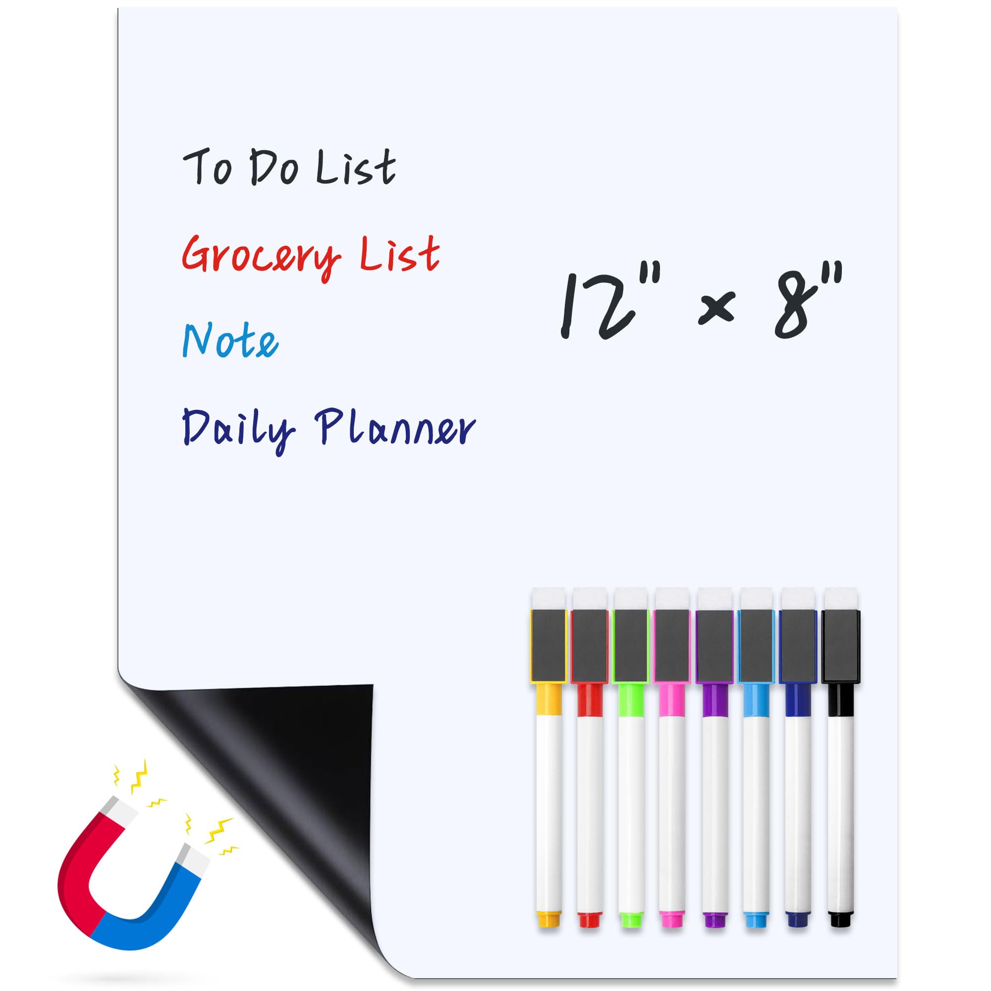 Snapklik.com : 12x8 Inch Magnetic Dry Erase Board For Fridge ...