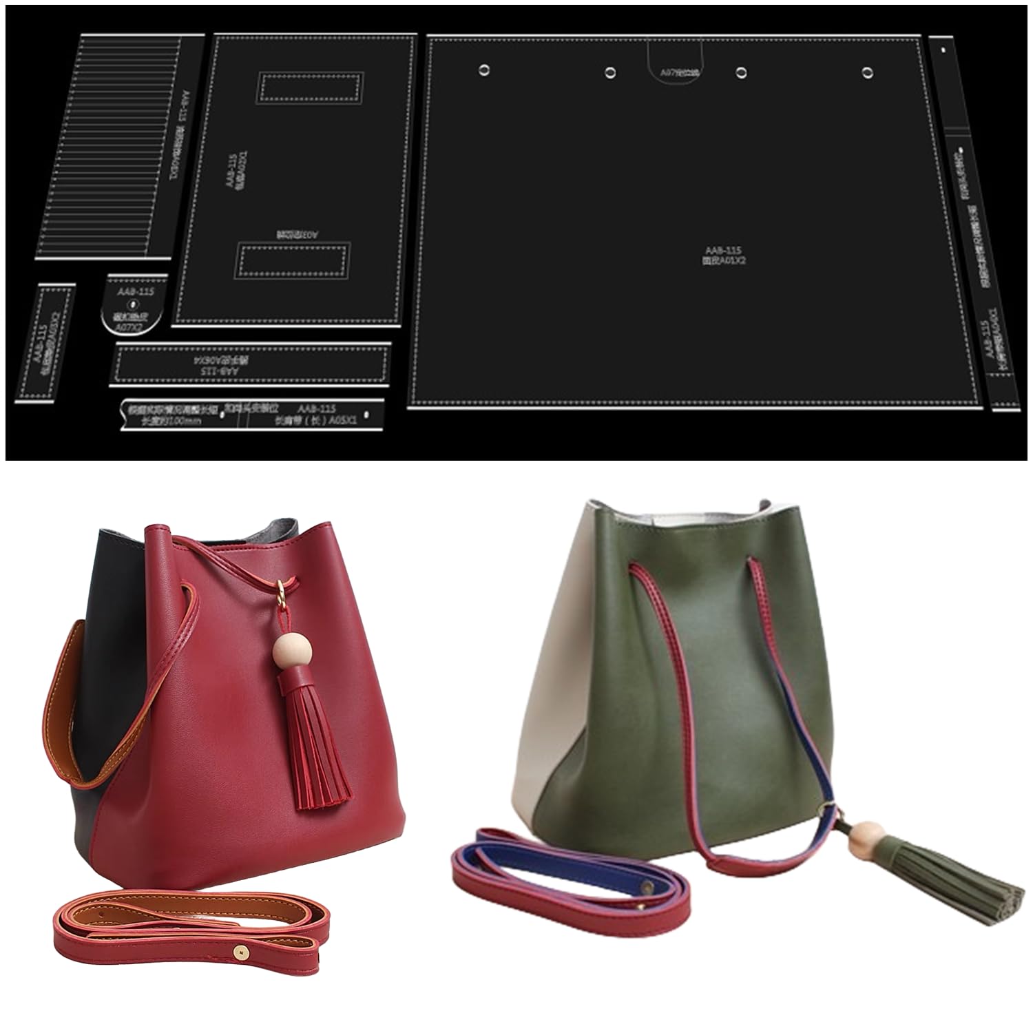 Amazon.com: RIVEENY Acrylic Bucket Bag Templates,Acrylic Leather Bag ...