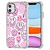 Amazon.com: Dohakemuny Hippie Pink Aesthetic Case Compatible with iPhone 11, Vintage Pink Smile ...