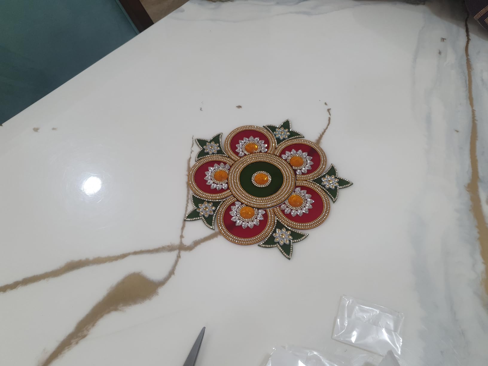 Buy Handicraft Storeroom Acrylic Decorative Rangoli Set (Multicolour ...