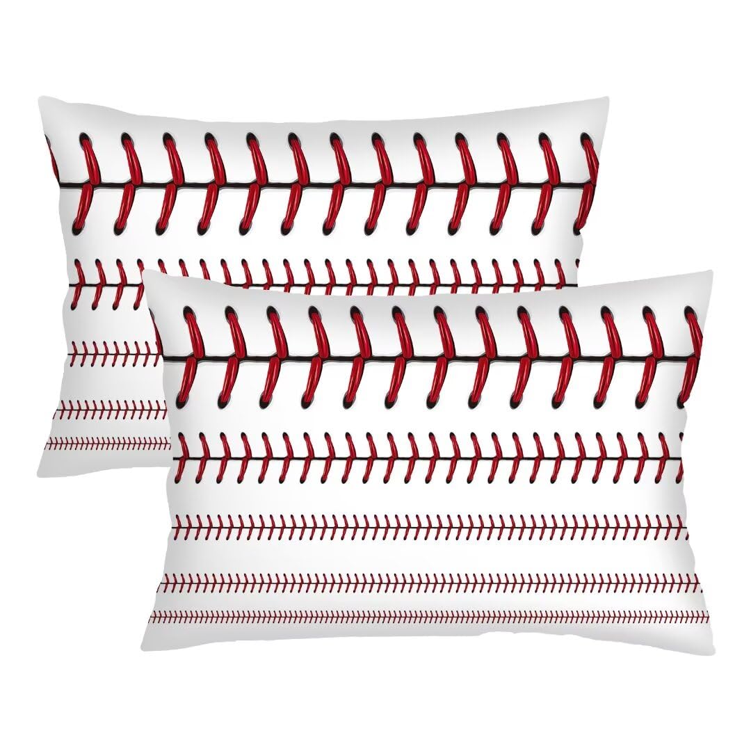 Amazon.com: Sport Theme Throw Pillow Cover Queen Size Set of 2 White ...