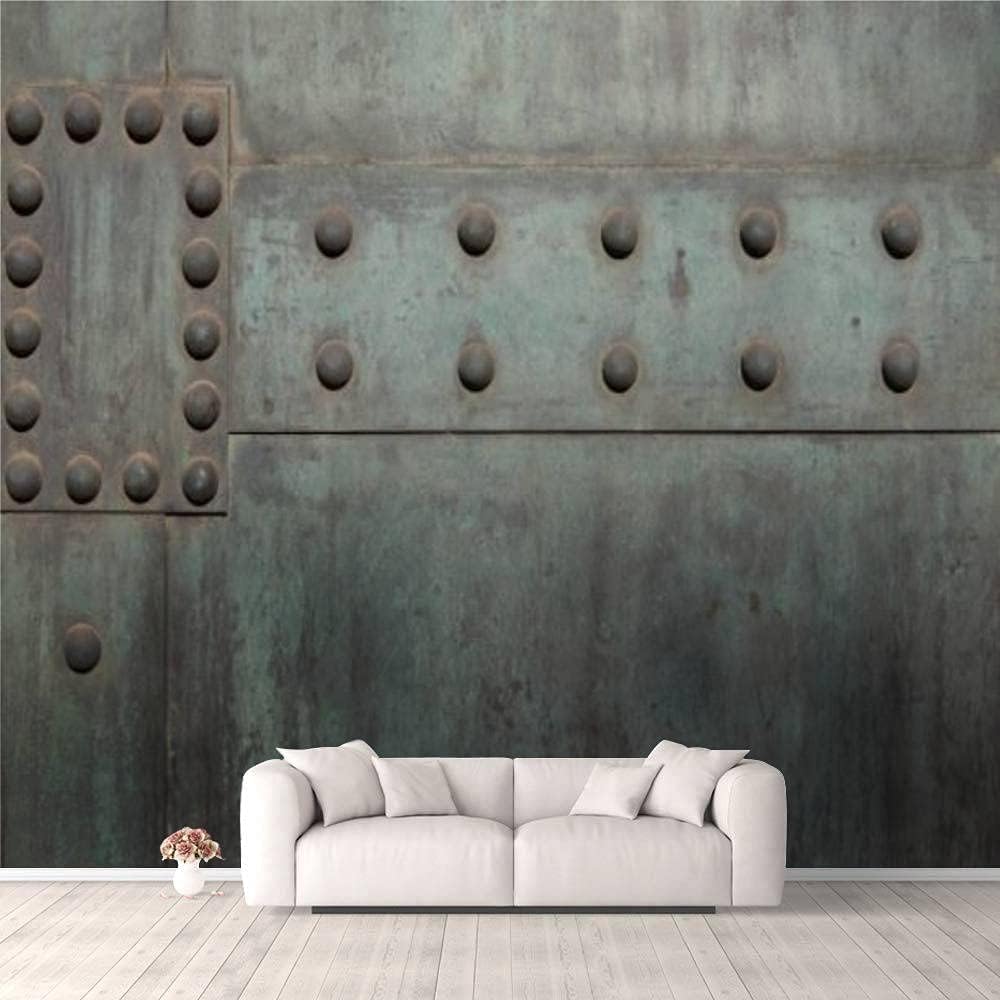 Modern 3D Verdigris Background with Rivets Wallpaper Stick and Peel ...