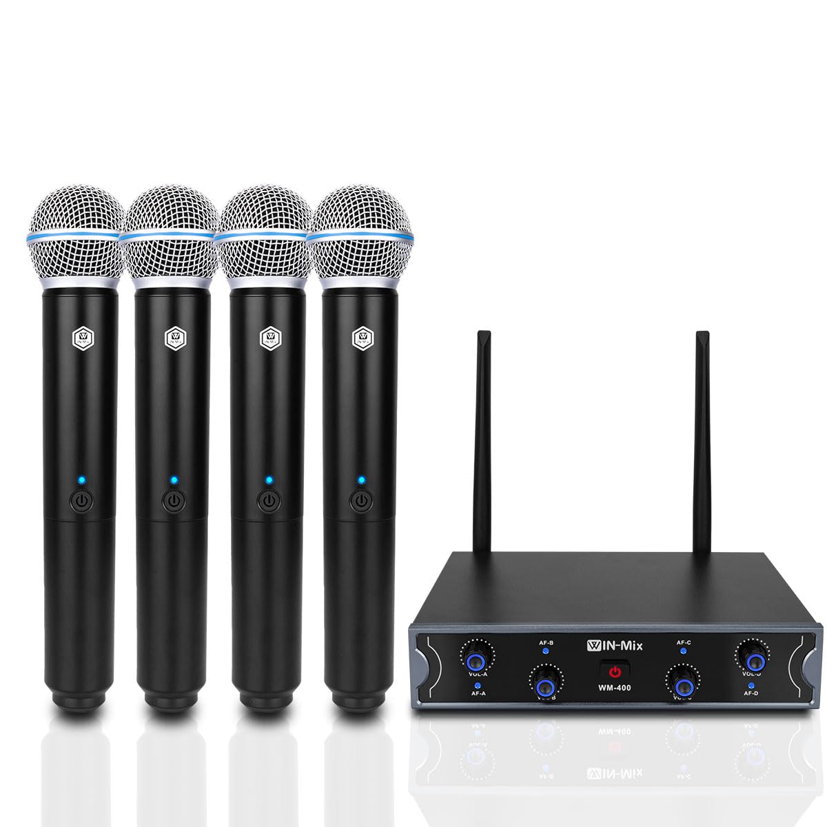 Snapklik.com : W IN-MIX Wireless Microphone System - Professional 4 UHF ...