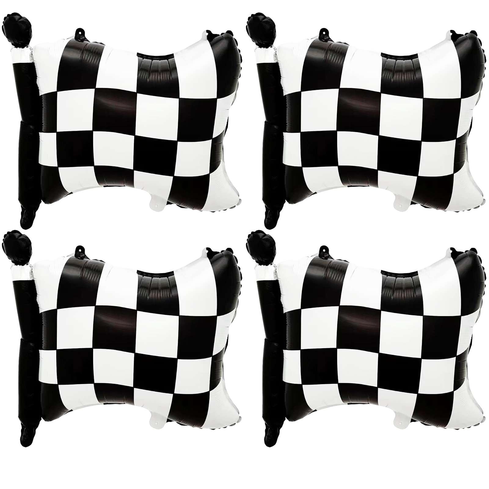 Amazon.com: 4 Pcs Black White Checkered Balloons 24 Inch, Big Black ...