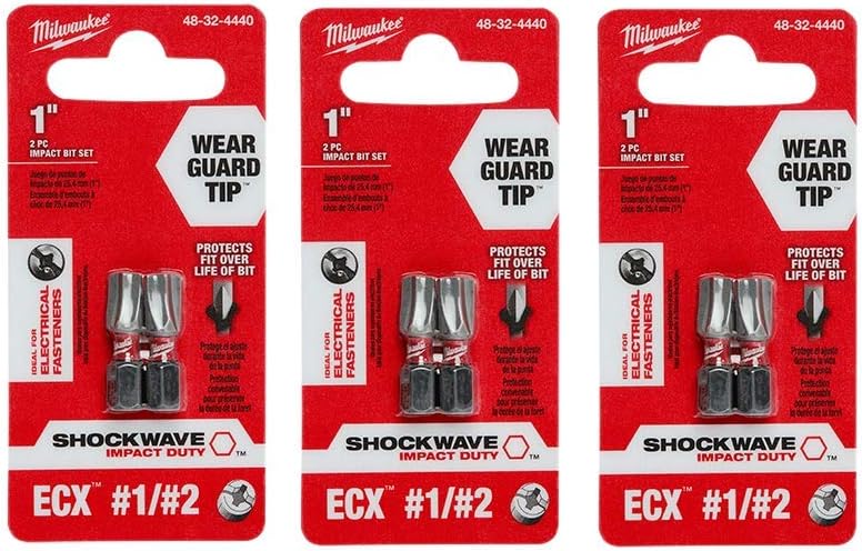 Milwaukee 48-32-4440 Insert bit Ecx 1/4"Hex, 2 Per Pack, 3 Pack ...