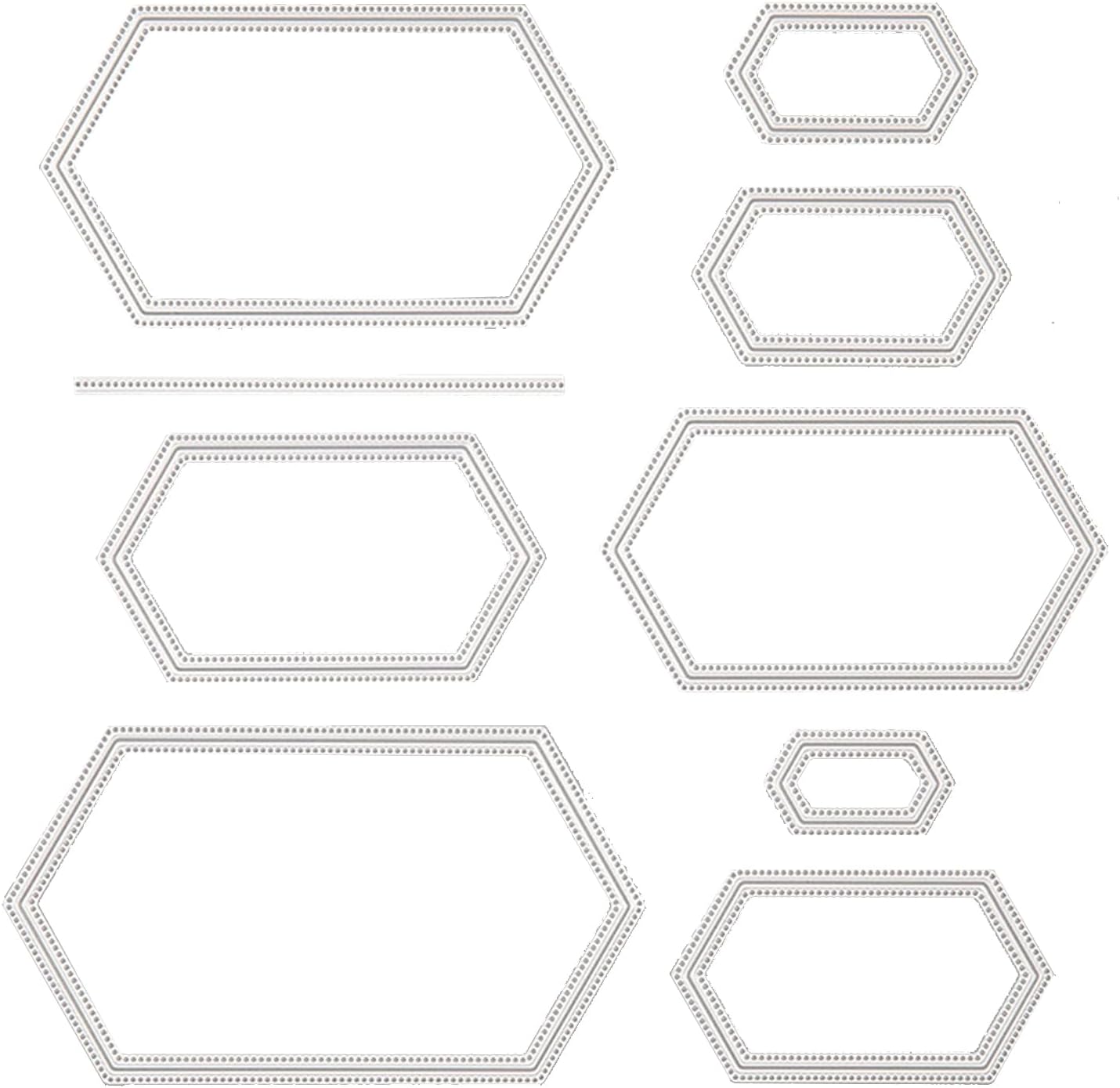 Amazon.com: Briartw 9 Pcs Hexagonal Dotted Edge Cutting Dies for Card ...