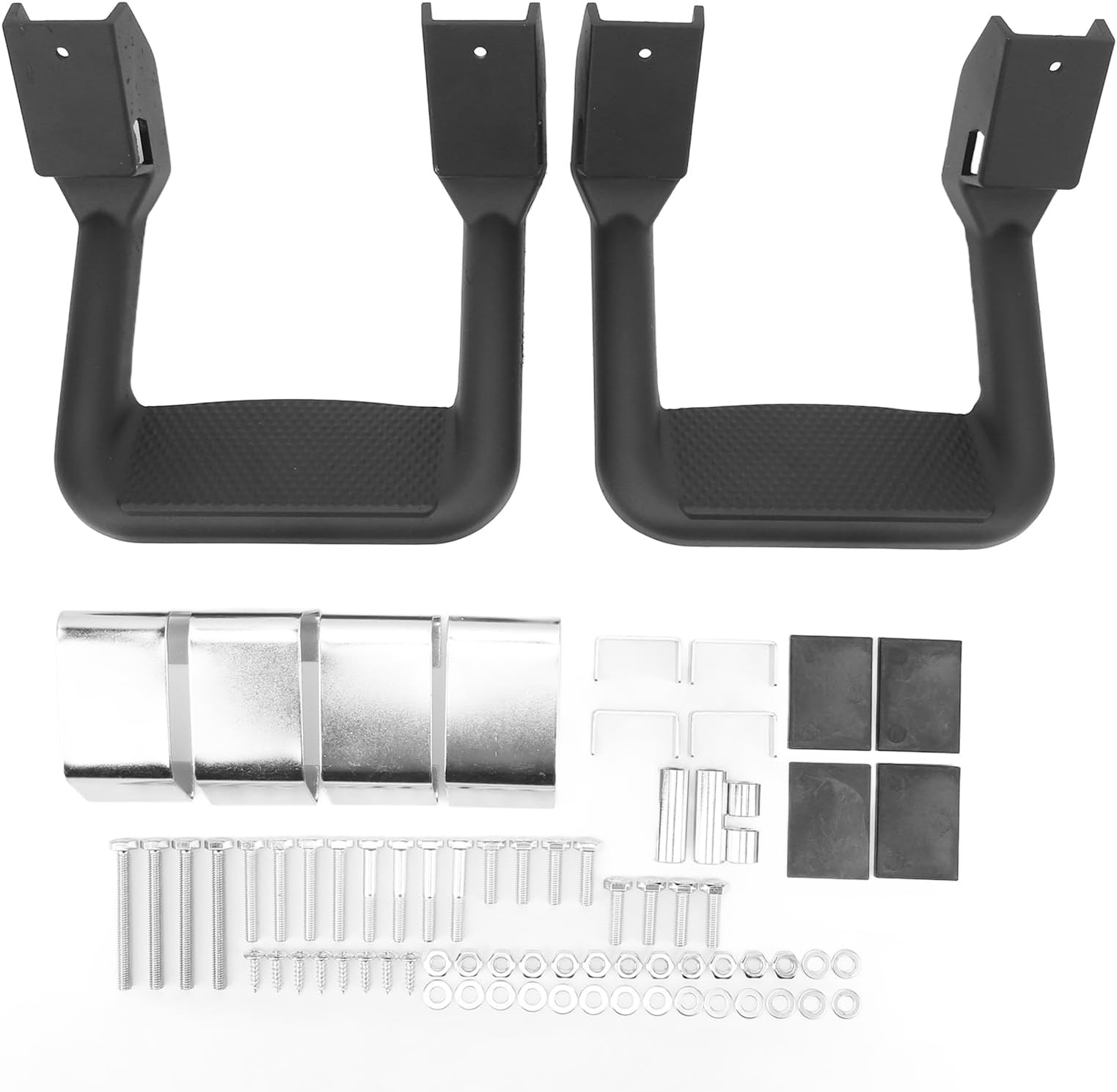 Universal Truck Side Step Set Black Powder Coated Cast Aluminum Rugged ...
