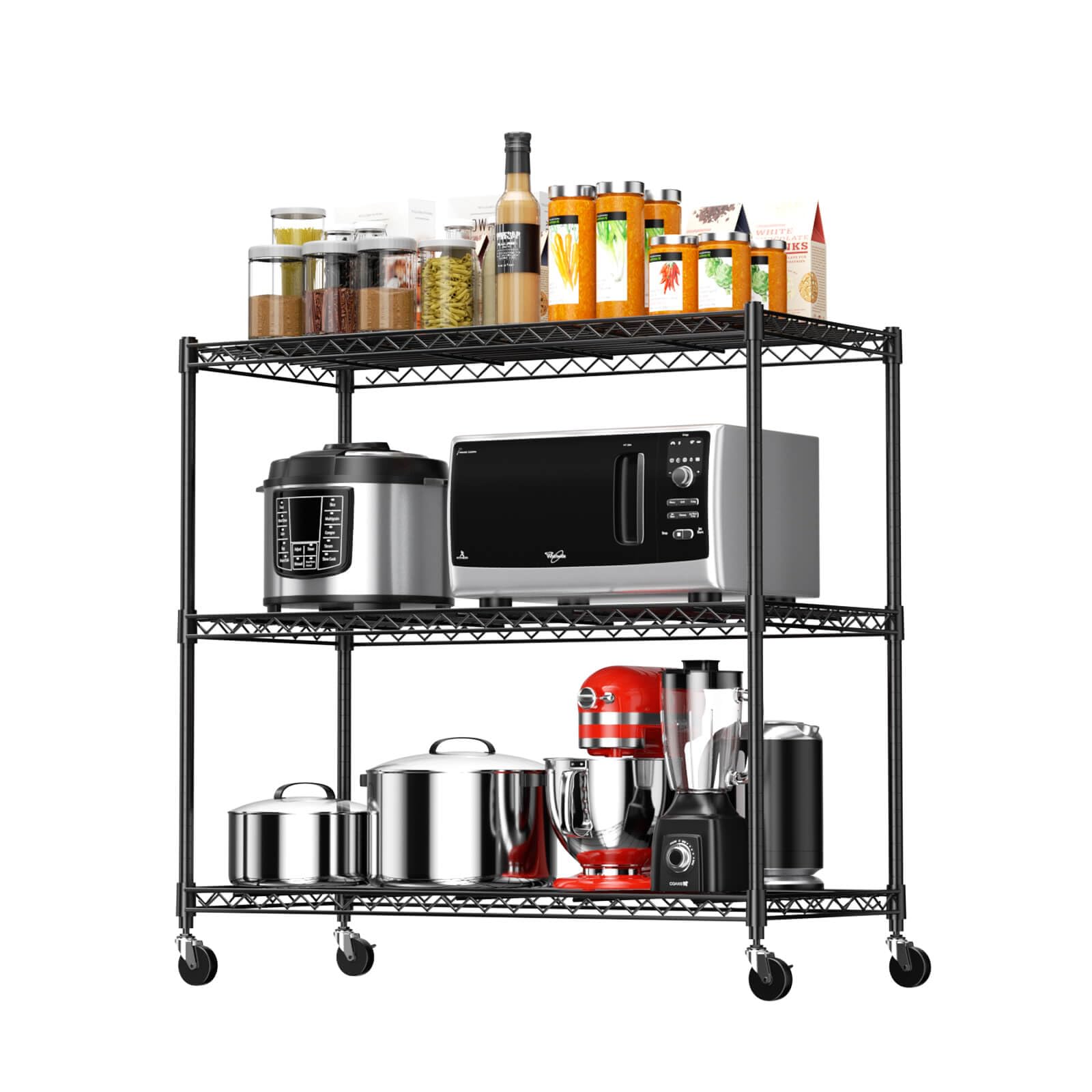 Snapklik.com : LaCyan 3-Tier Adjustable Storage Shelving Unit, Heavy ...
