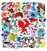 Amazon.com: Waterproof Dragon Stickers for Kids, 50Pcs Vinyl Pterosaur ...
