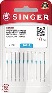 SINGER 10-Pack Serger Overlock Needles for Woven and Stretch Fabrics ...