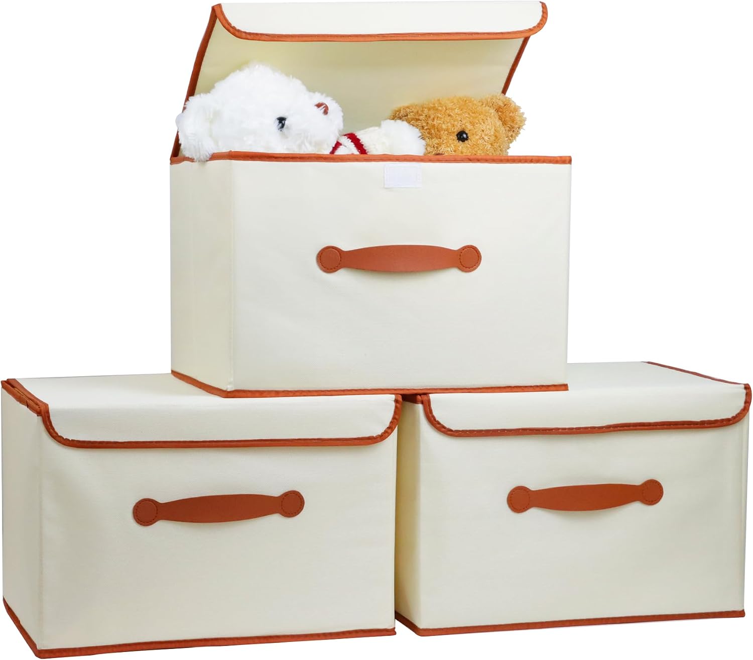 Amazon.com - Large 25 Quart Lidded Storage Bins Cubes with Lid & Pu ...